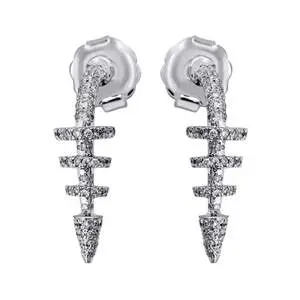 ARTISAN Diamond Spike Drop Earrings In 18k Gold - White