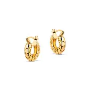 AMADEUS Bella Textured Hoop Earrings - Gold