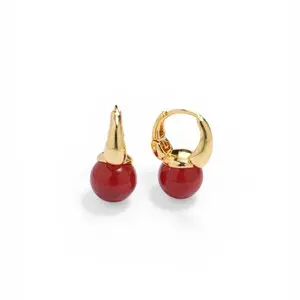 MISS CECILIA The Sienna Hoops - Gold/red