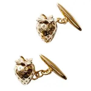 LEE RENEE Strawberry Cufflinks - Gold