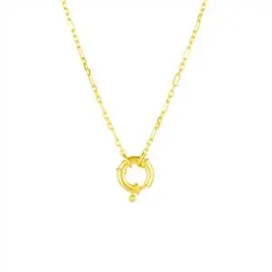 SPERO LONDON Sterling Silver Lock Chain Necklace - Gold