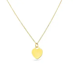 LUTIRO Single Heart Pendant Necklace - Gold