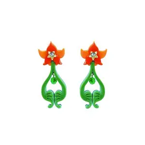 GISSA BICALHO Iris Living Coral Acrylic Earrings