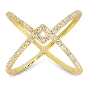 KYLIE HARPER Zig-zag Crossover Diamond Cz Ring - Gold