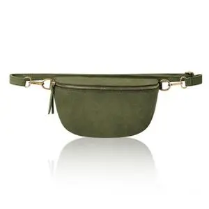 BETSY & FLOSS Rivoli Suede Crossbody & Waist Bag - Green