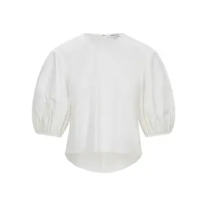 FEMPONIQ Puff Sleeve Cotton Top - White