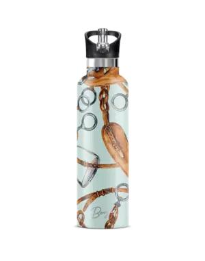MY BOUGIE BOTTLE Equestri I Insulated Water Bottle - Blue/brown/grey