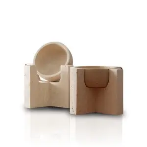 MARLETH Neutrals Set Of Two Travertine Bowl Set For Interior Display - Beige