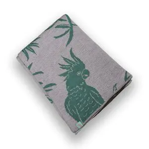 OTTO & SPIKE Neutrals Lightweight Wool Blankets Hello Cocky Tarragon X-small - Green