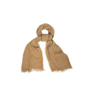 Saachi Crinkle Plaid Scarf - Yellow