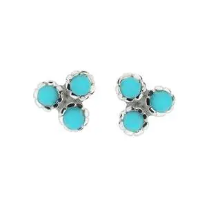 CHARLOTTE'S WEB JEWELLERY Threeni" Turquoise Sterling Silver Stud Earrings