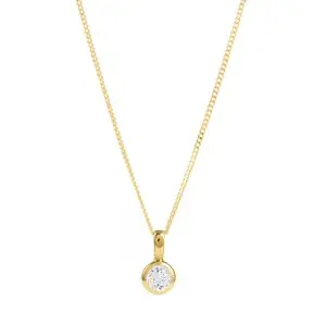 CHARLOTTE'S WEB JEWELLERY April Birthstone Charm Vermeil Necklace White Topaz - Gold