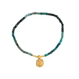 OPIUM JEWELS Vintage Amulet Bracelet - Gold/green/blue