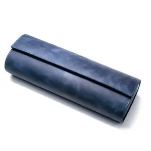 ROARCRAFT Leather Quad Watch Roll - Blue