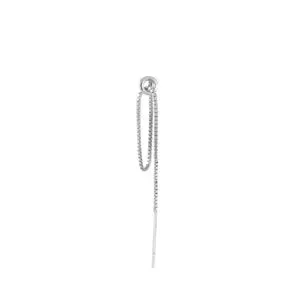 LEE RENEE Hoop & Chain Single Earring - Silver