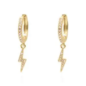 LUNA CHARLES Bridget Lightning Huggie Hoop Earrings - Gold