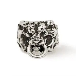 PERRY GARGANO Lion Knocker Sterling Ring - Silver