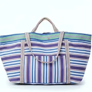 LA MANDARINE Xl Striped Recycled Nylon Shopper Tote - Purple