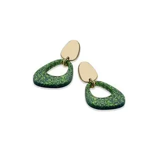 TOOLALLY Pebble Drop Earrings - Green