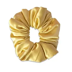 RAKHSH RAKHSHI Oversized Silk Plush Scrunchie - Gold