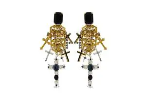 VICKISARGE Vickisarge Gold And Silver Plated Cross Cascade Earrings