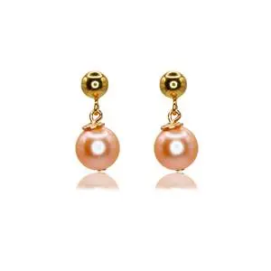 MARQUISE SWIM Baby Doll Salmon Pearl Earrings - Pink