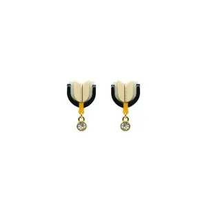 GISSA BICALHO Acrylic Earrings With Rhinestone And Pendant - Yellow