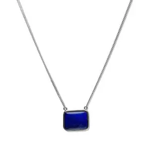 FV JEWELLERY La Stèle Lapis Square Necklace - Blue
