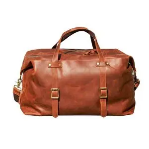 TOURI Large Leather Holdall - Brown