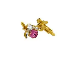 VICKISARGE The Bee Cufflinks In Gold - Pink