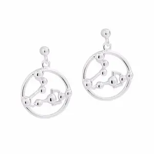 YASMIN EVERLEY JEWELLERY Pisces Astrology Drop Stud Earrings - Silver