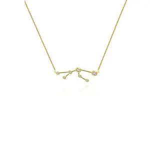 GENEVIEVE COLLECTION Taurus Zodiac Diamond Necklace - Gold