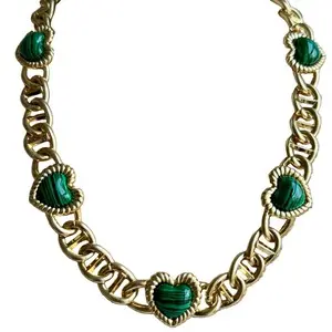LAURA GRAY Sloan Heart Necklace - Green
