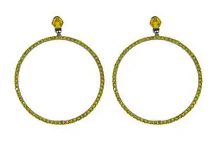 VICKISARGE Jumbo Hoop Clip On Earrings - Yellow