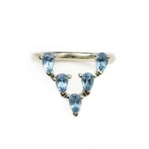 GABRIELLA ALICIA Petrichor Aquamarine Ring - Blue
