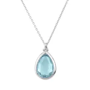 LATELITA Pisa Mini Teardrop Necklace - Silver/blue