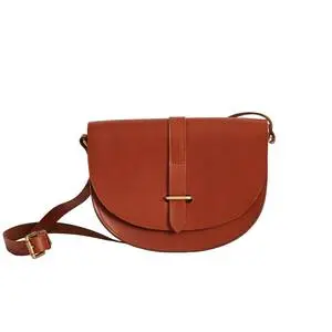 VIDA VIDA Leather Saddle Bag With Brass Fastening