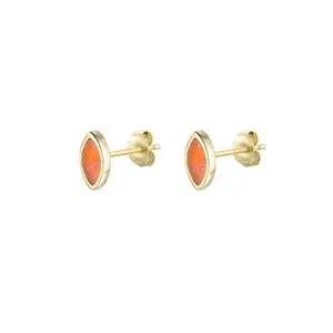 KAMARIA Marquise Opal Stud Earrings - Orange