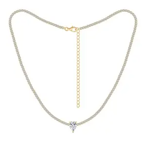 DIAMONBLISS Marilyn Monroe Solo Pear Tennis Necklace - Yellow