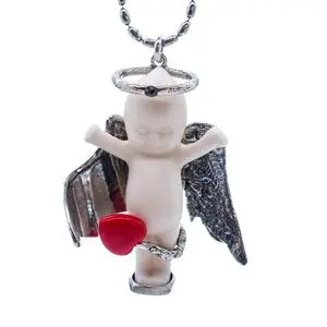 GEM KINGDOM Happy Baby Lucy In The Sky Pendant - White/silver