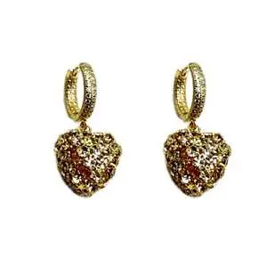 ACHALA HANDCRAFTED Heart Hoop Earrings - Gold