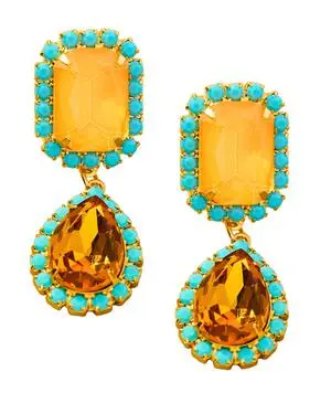 THE PINK REEF Jewel Drop Earrings - Orange