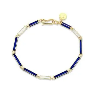 C|ND|N BY CANDAN BALTO Megaron Silver & Navy Blue Enamel Bracelet - Gold