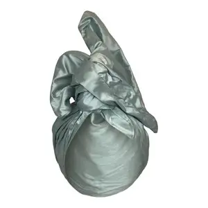 ROMER MILLINERY Silk Shantung Twisturban - Silver