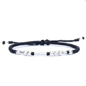HARBOUR UK BRACELETS Rope Morse Code Bracelet - Black