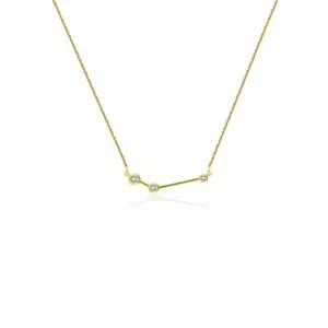 GENEVIEVE COLLECTION Aries Zodiac Constellation Diamond Pendant Necklace - Gold