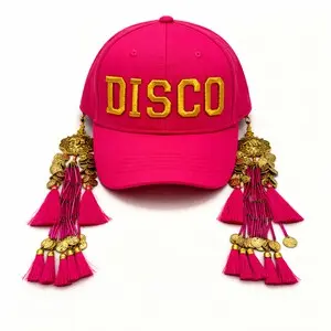 JULIA CLANCEY Disco Dream Trucker Cap With Tassels - Pink