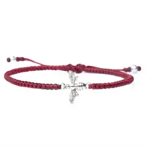 HARBOUR UK Sterling Silver Bee Charm Bracelet - Red