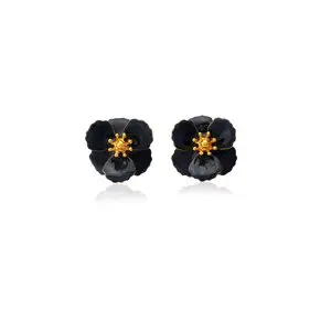 MILOU JEWELRY Blossom Flower Earrings - Grey