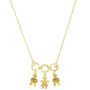 UNALOE Vermeil Necklace With Three Baby Charms - Gold